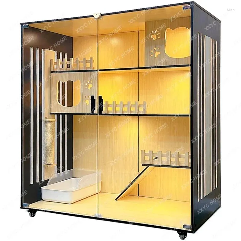 DHgate.com:Solid Wood Cat Carrier Cage House: Two-Tier Display Cabinet ...