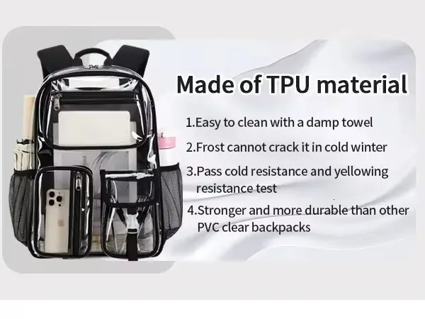 Transparent Jelly Backpack for Kids - TPU School Bag for Middle School ...