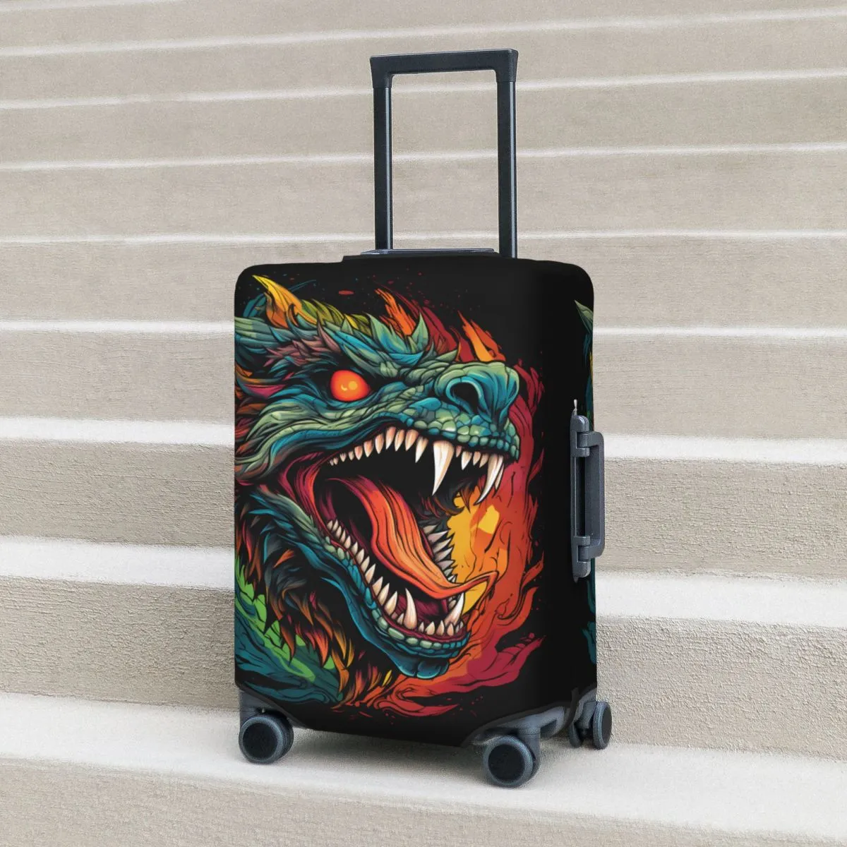 Funny Fire Dragon Luggage Protector Covers: Elastic, Durable Suitcase ...