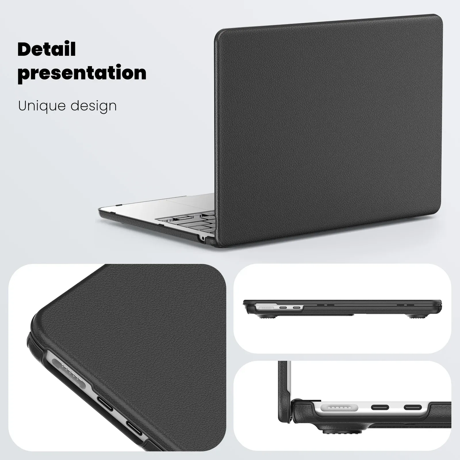 Premium PU Leather Laptop Case: Fits MacBook Air 15 inch & Pro Models ...