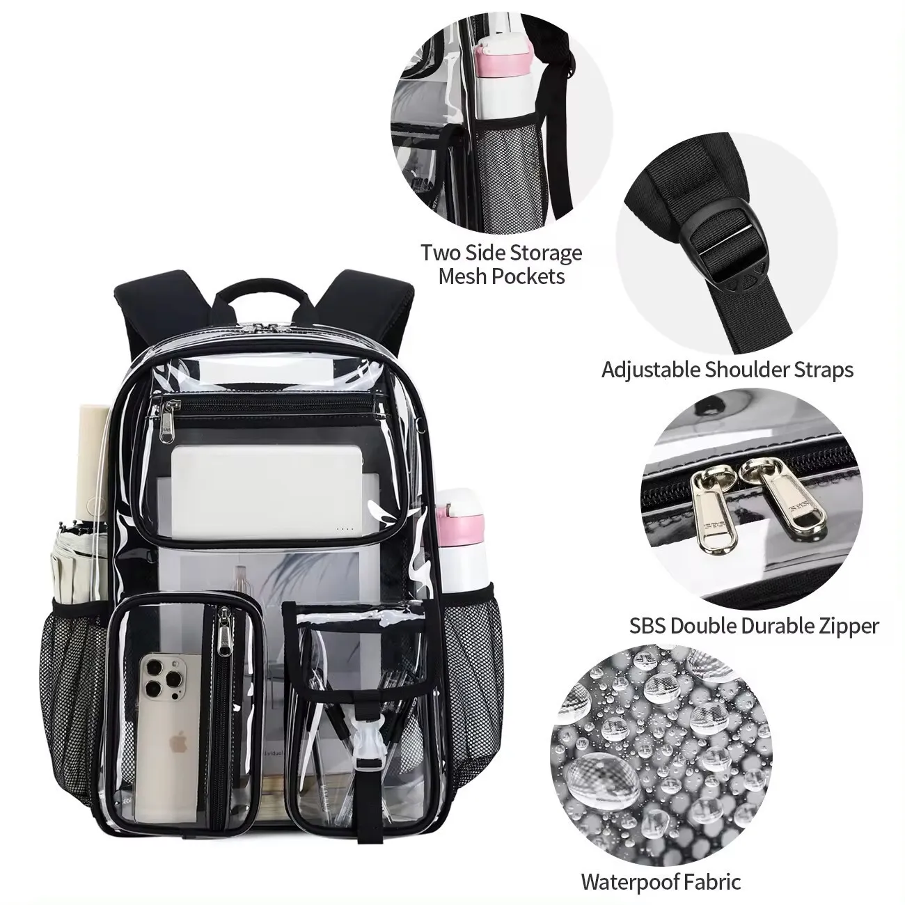 Transparent Jelly Backpack for Kids - TPU School Bag for Middle School ...