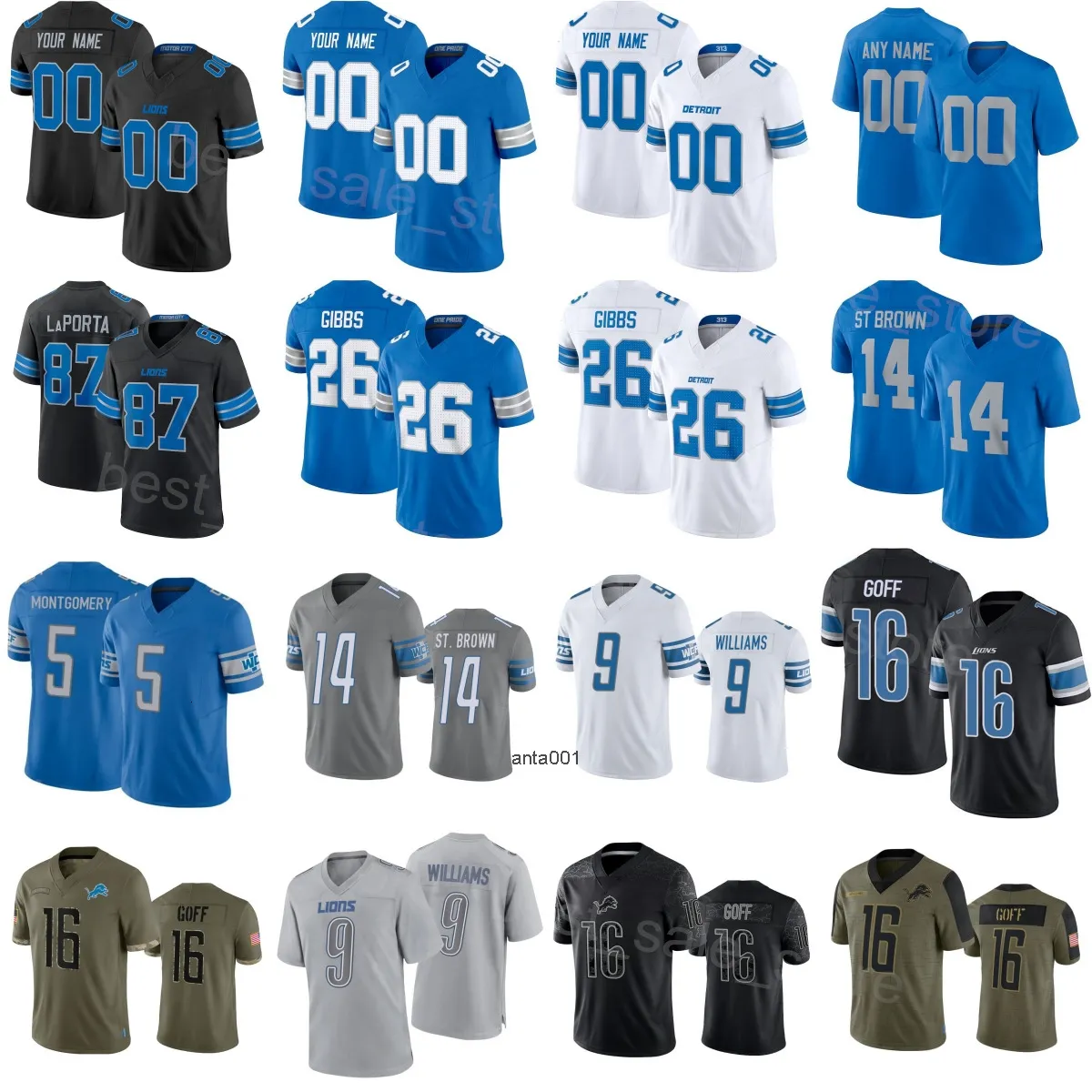 Personalized Lions American Football Shirts Featuring David Montgomery ...