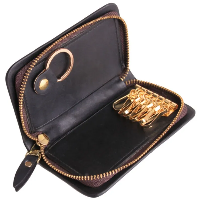 Premium Leather Key Wallet Coin Purse - Multifunction Key Organizer ...
