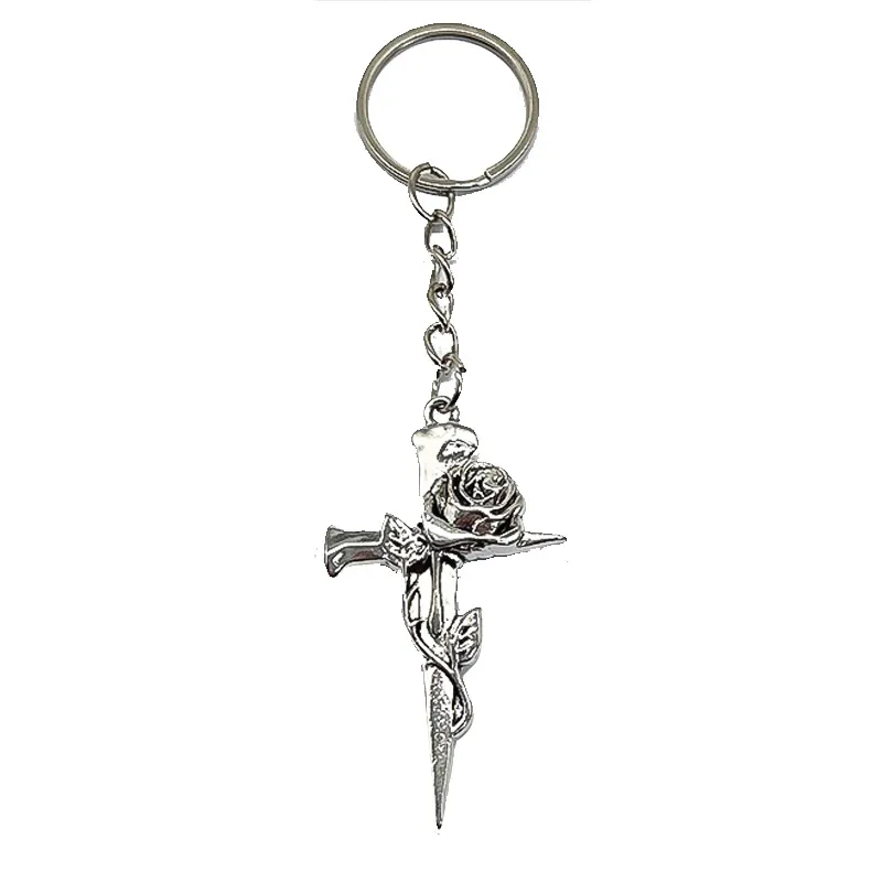 Gothic Rose Cross Keychain: Retro Punk Style Keyring - Shop Now ...