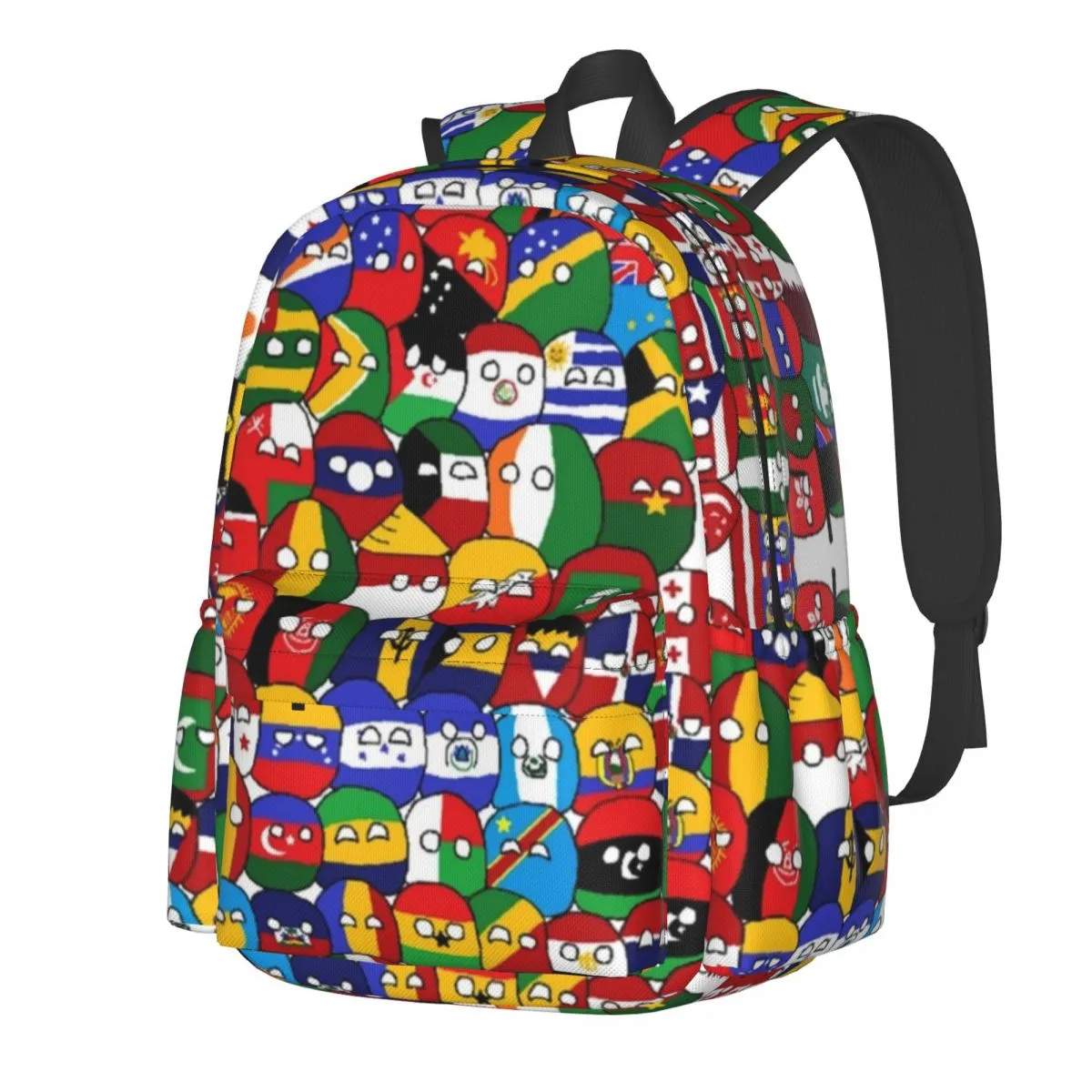 Cartoon Earth Kindergarten Backpack For Men Large Polyester Casual High ...