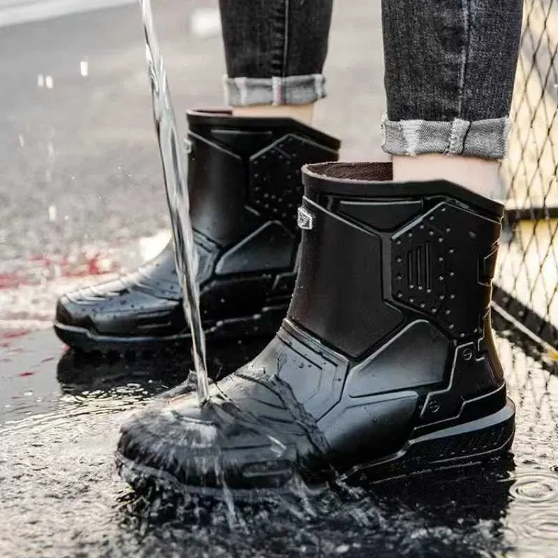 Chef Kihen Ankle Snow Rain Boots Short N Slip Rubber Shoes For Men ...