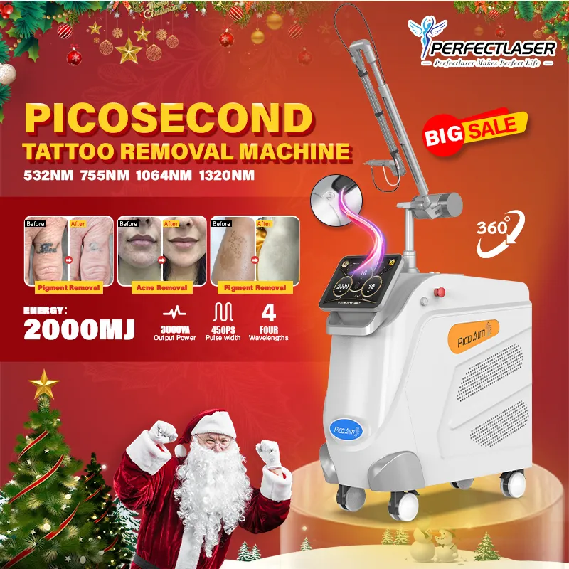 Picosecond Pico Laser Tattoo Removal Machine 4 Wavelength Q Switched ND ...