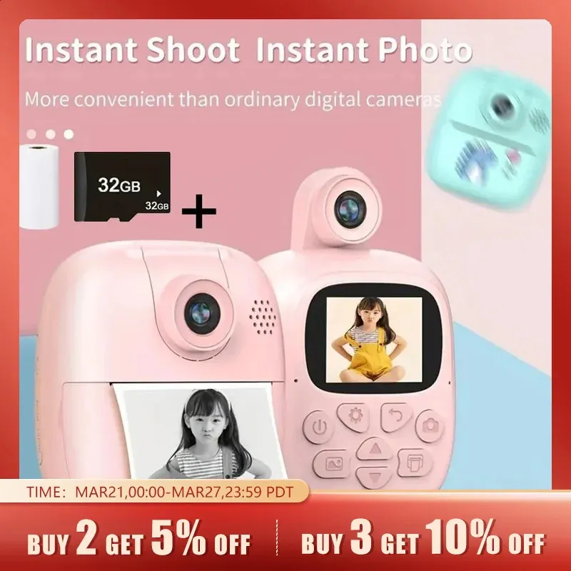 DHgate.com:Portable Mini Instant Print Digital Camera with Thermal Printer for Kids, Pocket ...