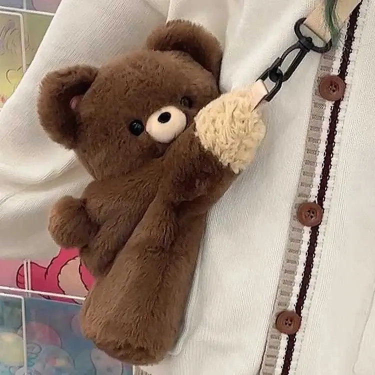 Cute Little Brown Bear Teddy Bear Shoulder Bag For Women 2022 Cartoon ...