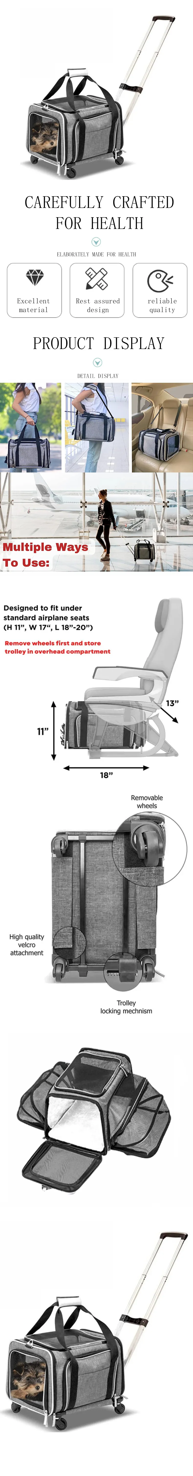 DHgate.com:Lightweight & Durable Pet Carrier with Wheels ...
