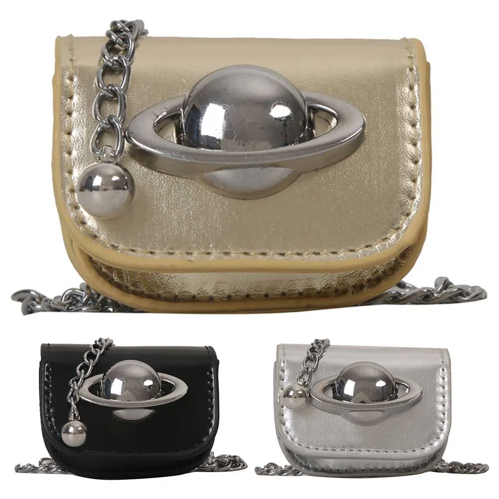 Chic Mini Chain Bag with Adjustable Strap - Planet Print Coin Purse ...
