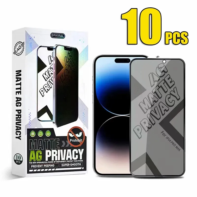 10 Pack Anti-Spy Tempered Glass Screen Protector - Matte Finish ...