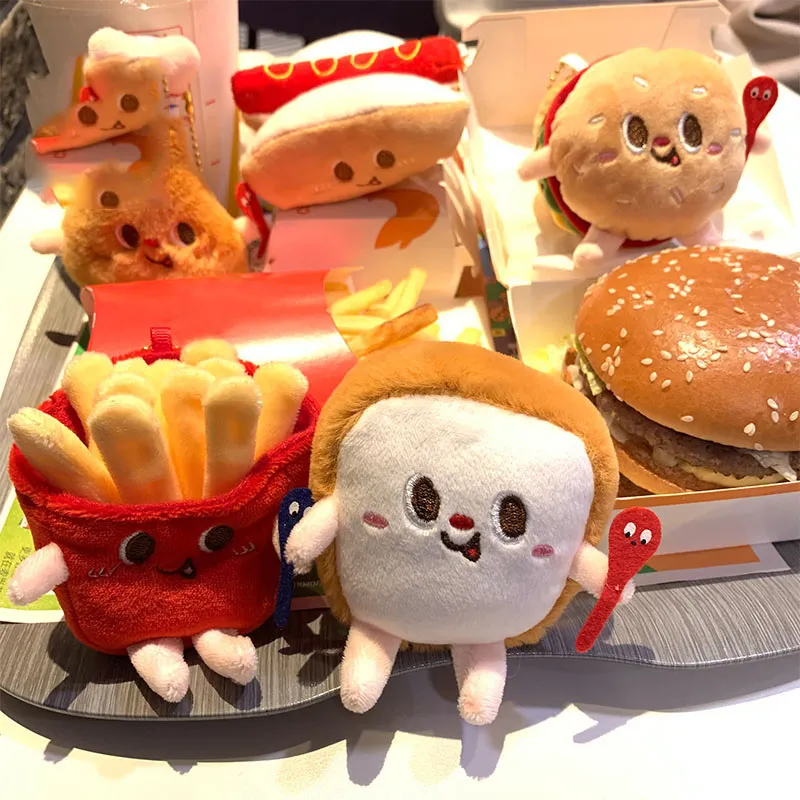 Fun Cartoon Food Plush Toy Doll Set For Kids Keychain & Grab Doll ...