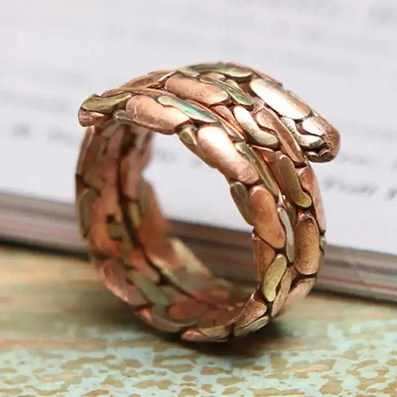 Vintage Indian Three Rose Copper Wrapped Silk Cluster Ring 3 For Men ...