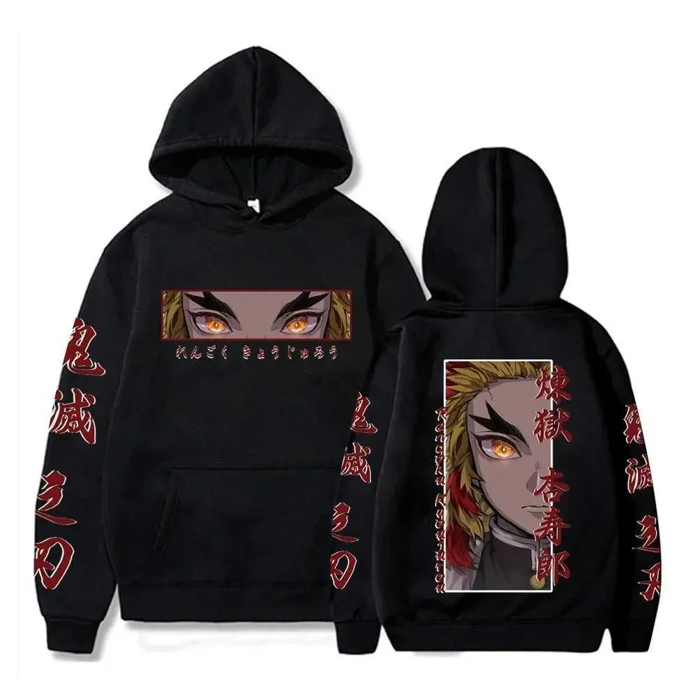 Demon Slayer Hooded Rengoku Kyoujurou Graphic Print Ajio Sweatshirts ...