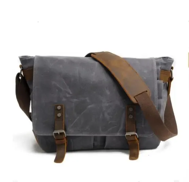 Waxed Canvas Camera Bag - Multifunctional SLR Shoulder Crossbody ...