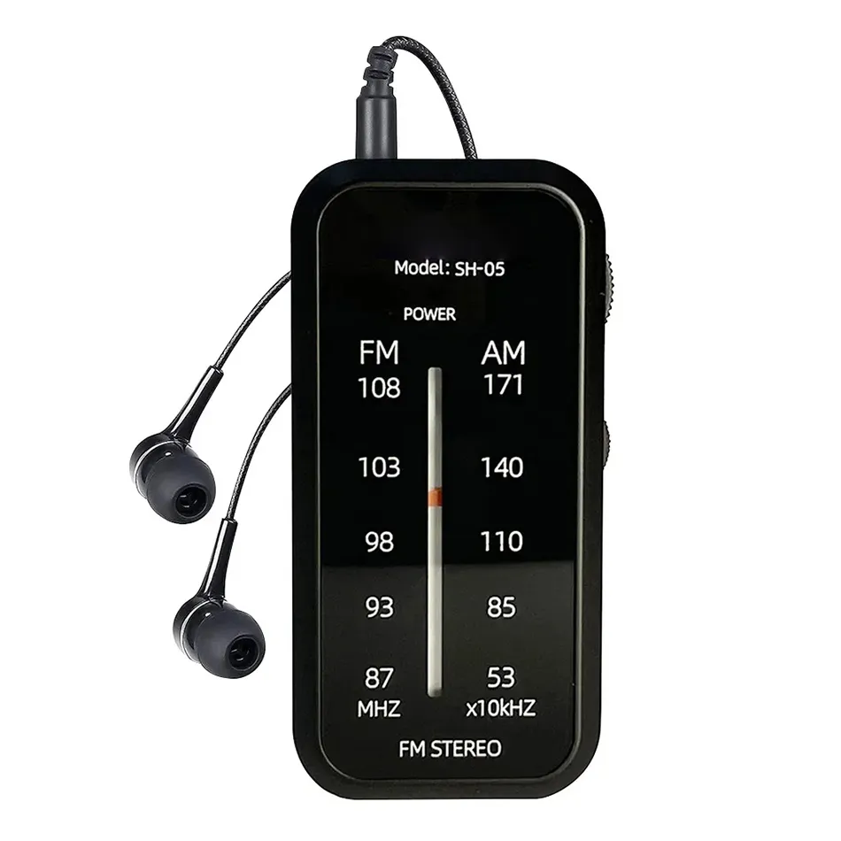 Mini Portable AM FM Radio with Stereo Earphones, Battery Powered Pocket ...