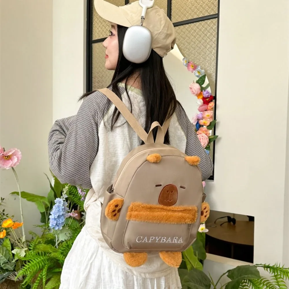 Kawaii Cartoon Capybara Nylon Rilakkuma Backpack With Large Capacity ...