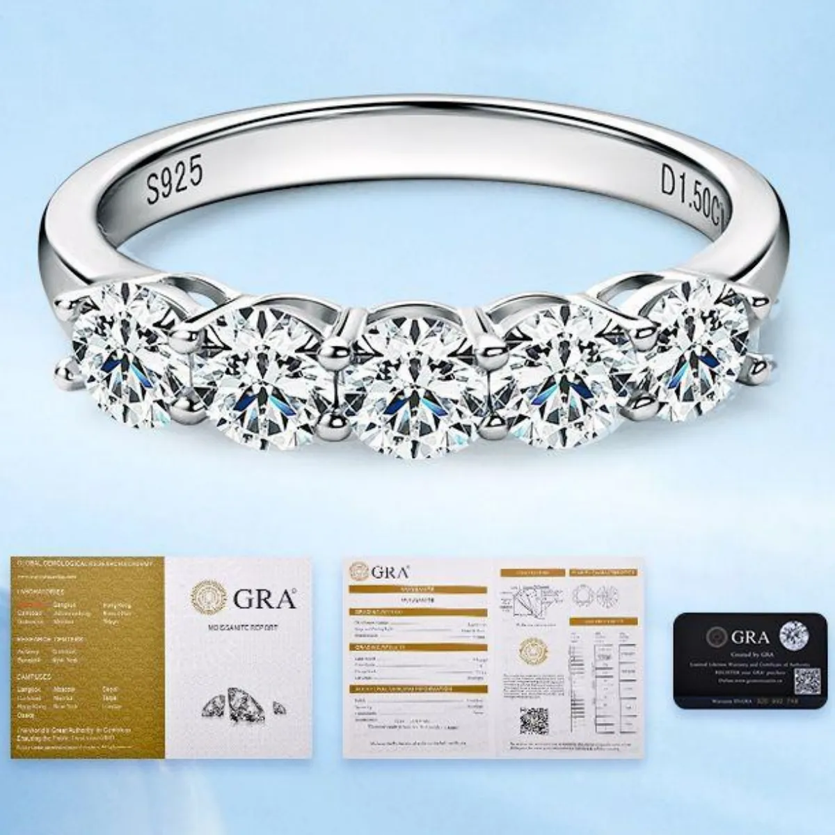Moissanite Eternity Ring: Dainty Promise Ring In White Gold, Size 5 ...