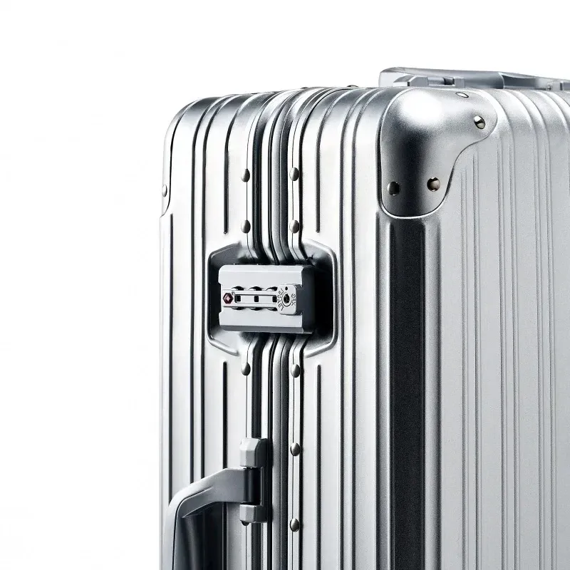 Suitcase Aluminum Magnesium Alloy Rolling Luggage Metal Password ...