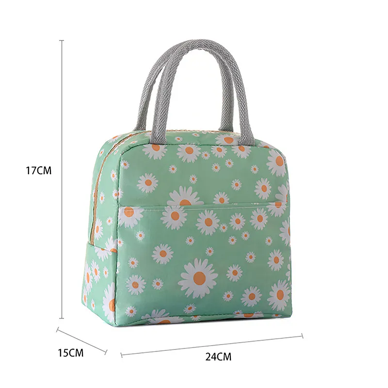 Daisy Print Insulated Lunch Tote Bag: Multifunctional Bento Box Cooler ...