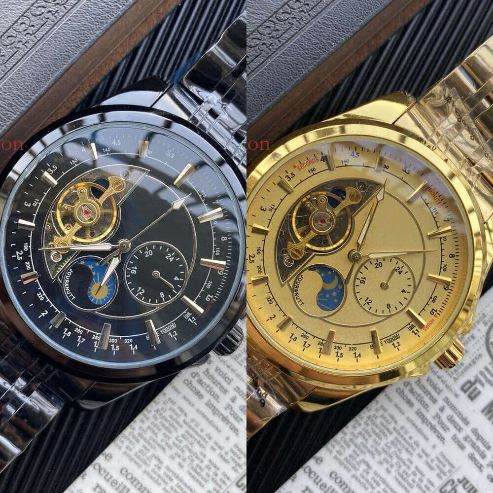 Breitiling Moon Phase Tourbillon Six Pin Mechanical Gold Watches For ...