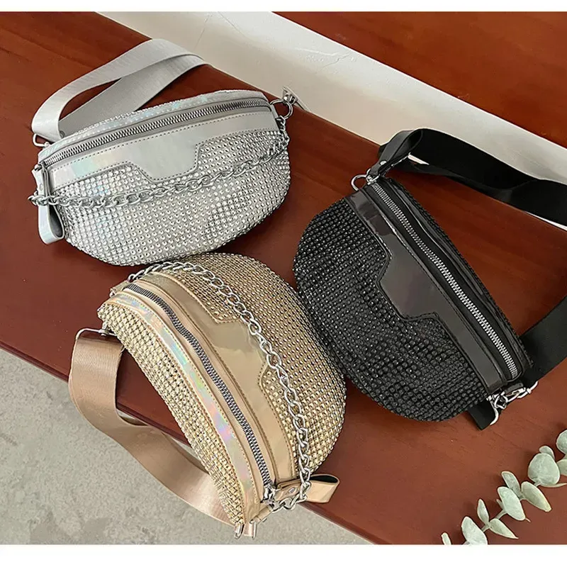Diamond Accent Fanny Pack: Luxury Designer Style Waist Bag for Women ...