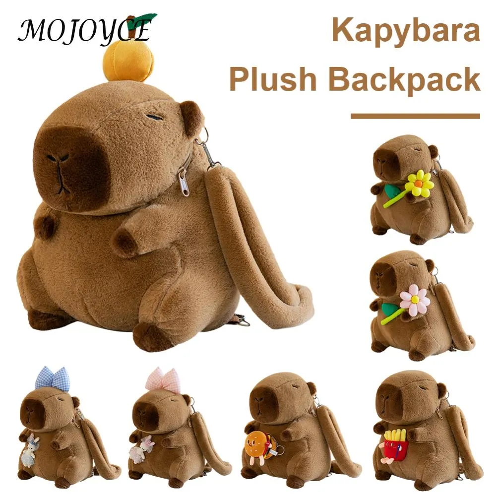 Cute Kawaii Capybara Plush Teddy Backpack Cartoon Fur Shoulder Bag For ...