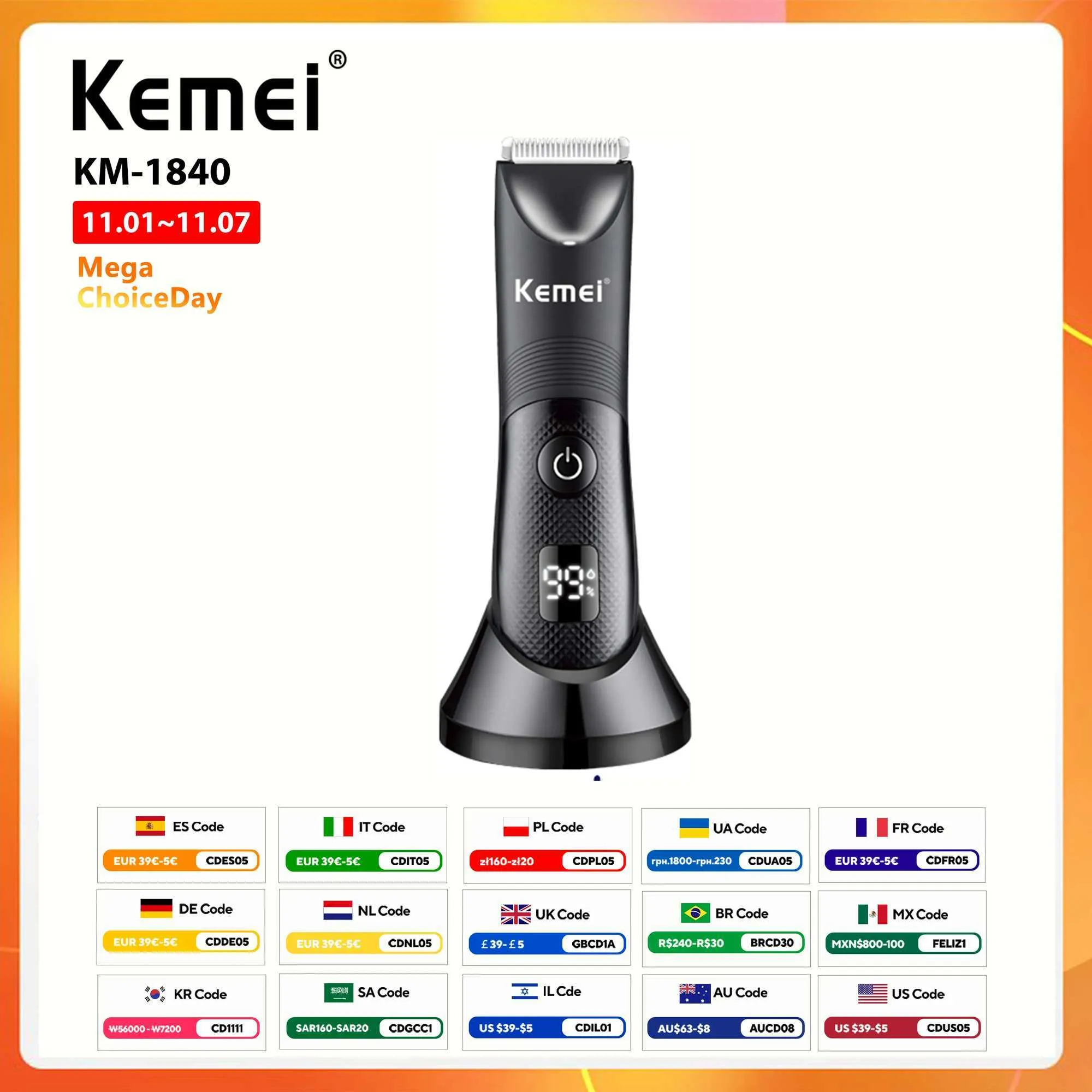 Professional Hair Clippers Set: Rechargeable, Waterproof Trimmer with ...