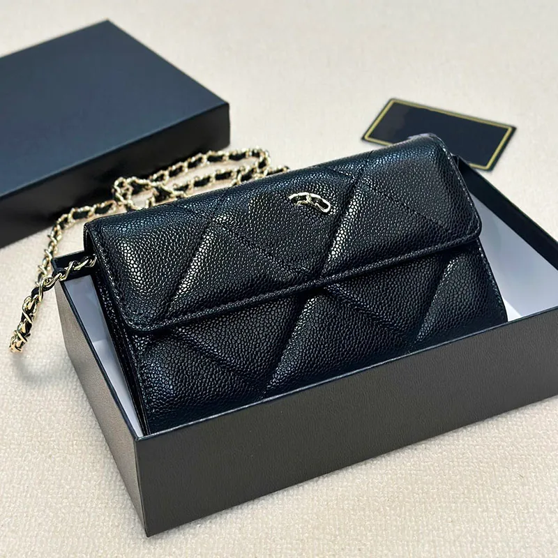 Quilted Flap Wallet Bag: Designer Inspired Long Clutch With Chain Strap ...