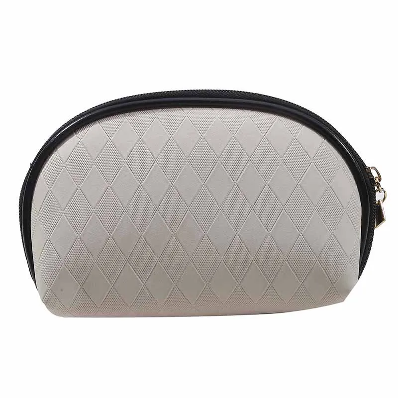 Lattice Cosmetic Bag Large Capacity Half Round Shell Makeup Bag For ...