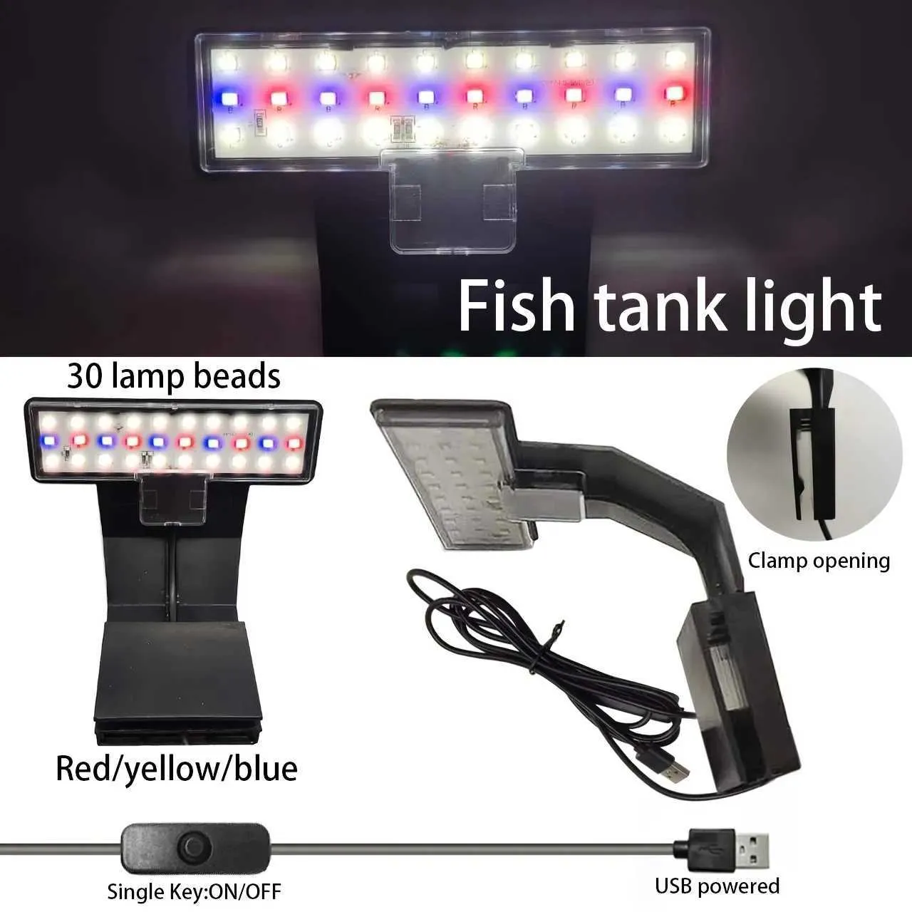 Premium LED Fish Tank Grow Lights - 24 Inch Submersible Aquarium ...