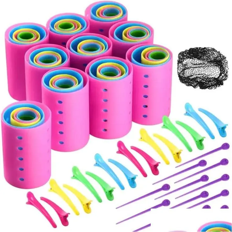 DHgate.com:6pcs Colorful Magnetic Hair Rollers Set with Duckbill Clips ...