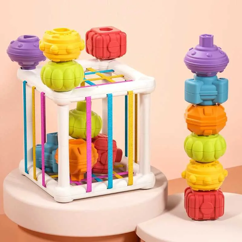 Colorful Shape Stacking Nesting Toys - Montessori Learning & Sorting ...