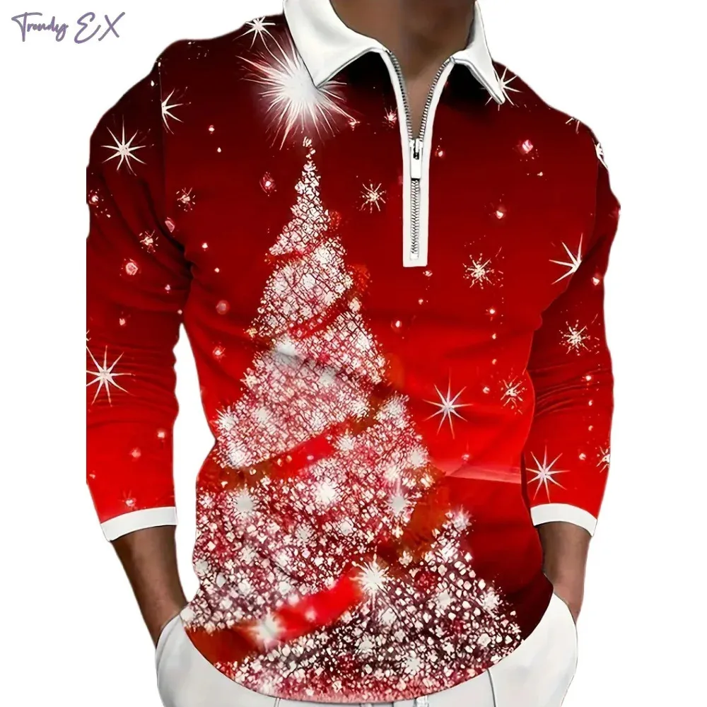 Snowman Anime Graphic Print Golf Xmas Polo Shirts For Men Christmas ...