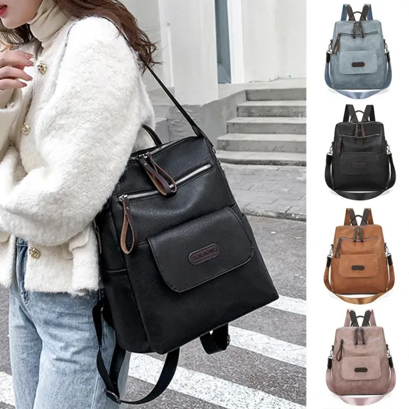 Premium Quality Leather Backpack: Stylish & Multifunctional Shoulder ...