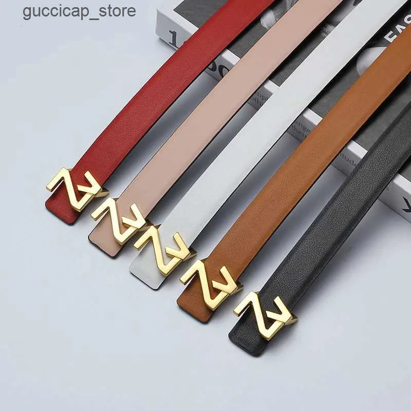 Belts New Luxury Thin 2.5cm Genuine Leather Reversible Belt Fashion ...