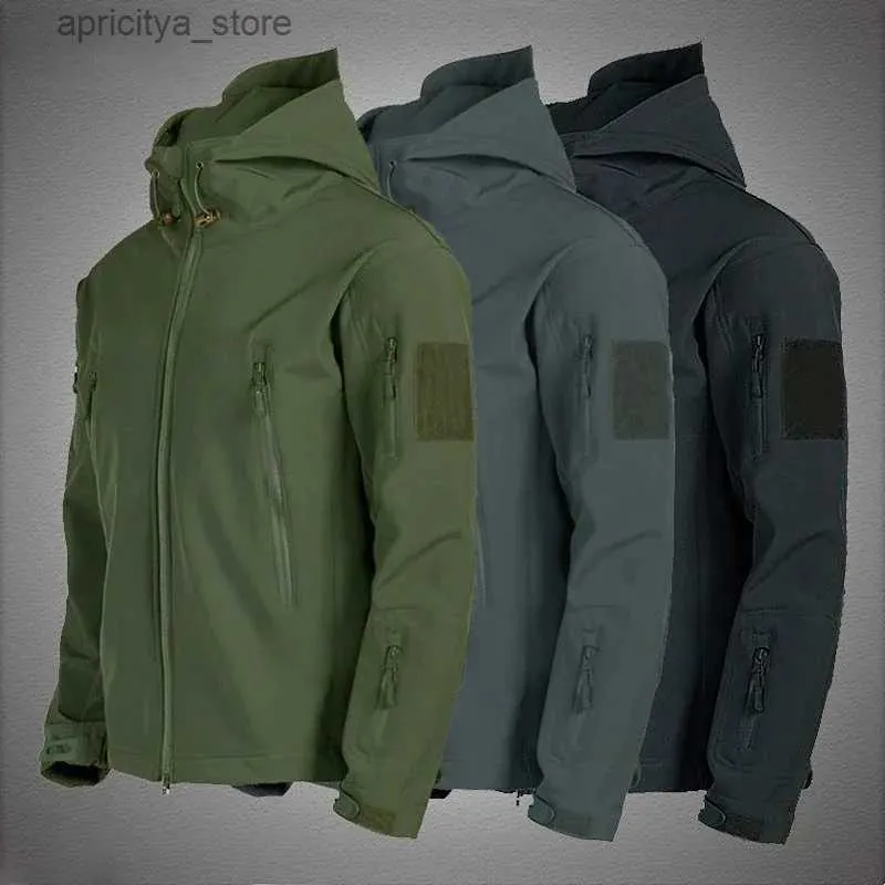 Men's Tactical Soft Shell Jacket - Waterproof Hooded Military Coat, Army Combat Windbreaker ...