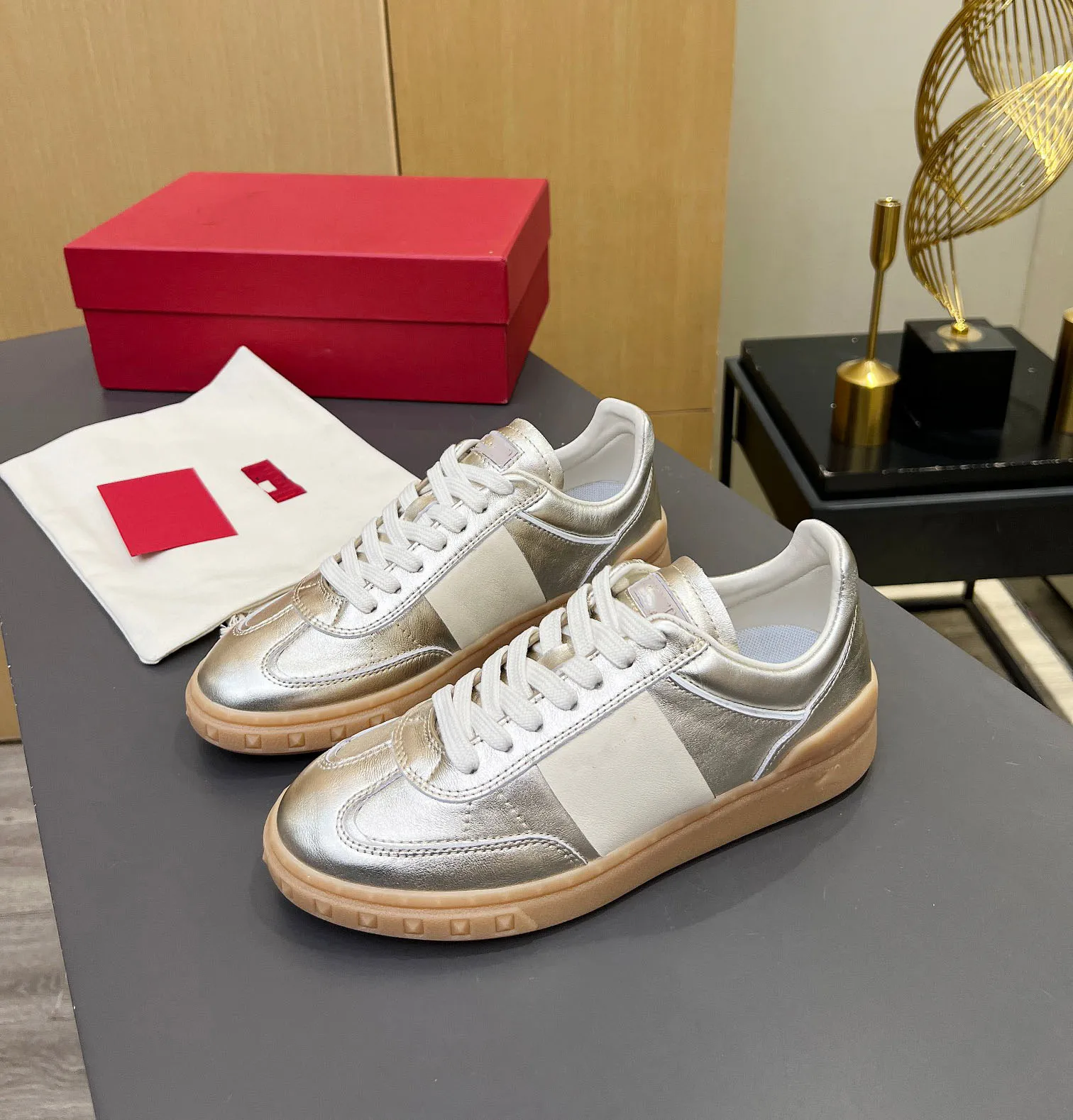 Premium Leather Athletic Shoes: Designer Inspired Rivet Trainers for ...