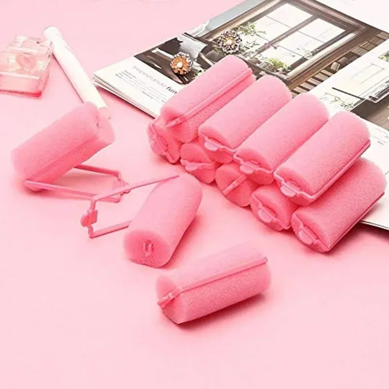 Soft Foam Hair Rollers Kit - DIY Curlers for Home & Salon, Heatless ...