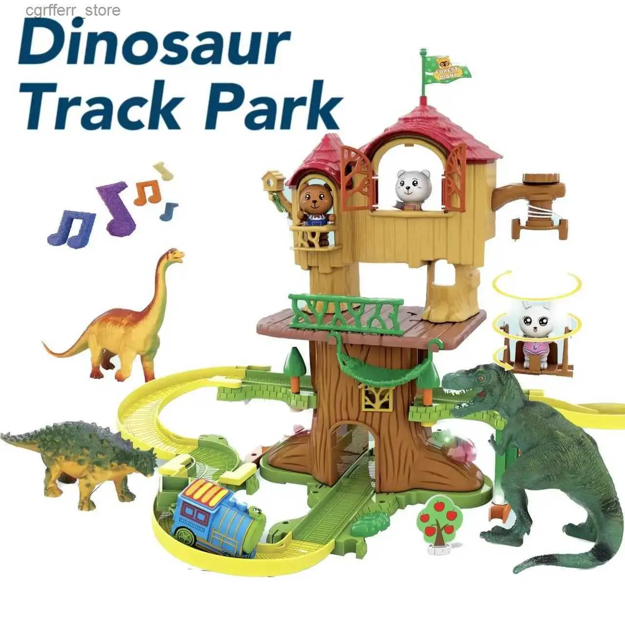Dino Track Adventure: Baby Bath Toys, Electric Rail Car Race - Flexible ...