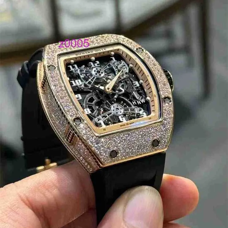 Men's Designer Skeleton Diamond Watch With Moissanite Stones In Gold ...