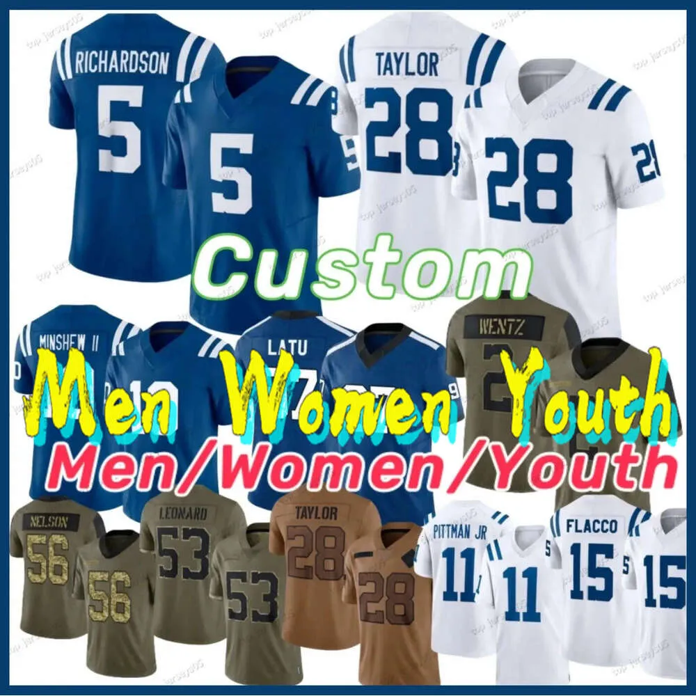 5 Anthony Richardson Football Jersey Jonathan Taylor Downs Quenton ...