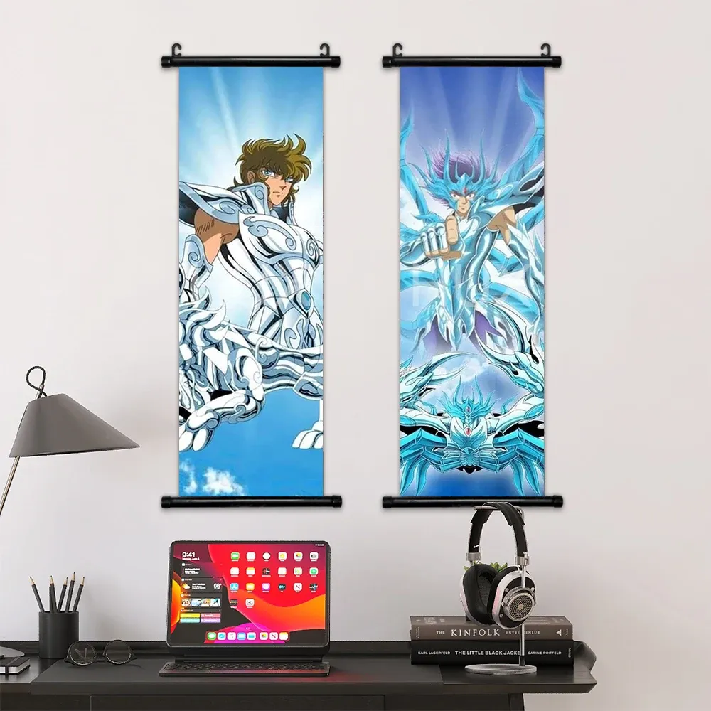 Japanese Classic Anime Gold Saint Seiya Hanging Scroll Canvas Painting ...