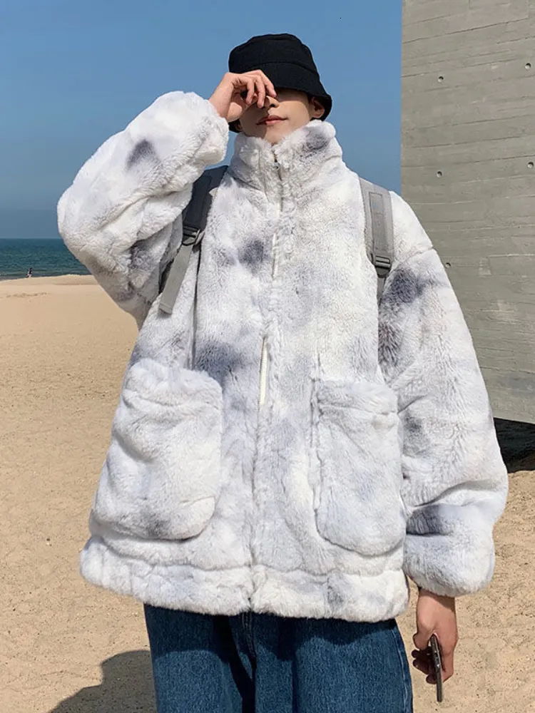 Gmiixder Rabbit Fur Winter Apron Mens Korean Youth Velvet Thick Warm ...