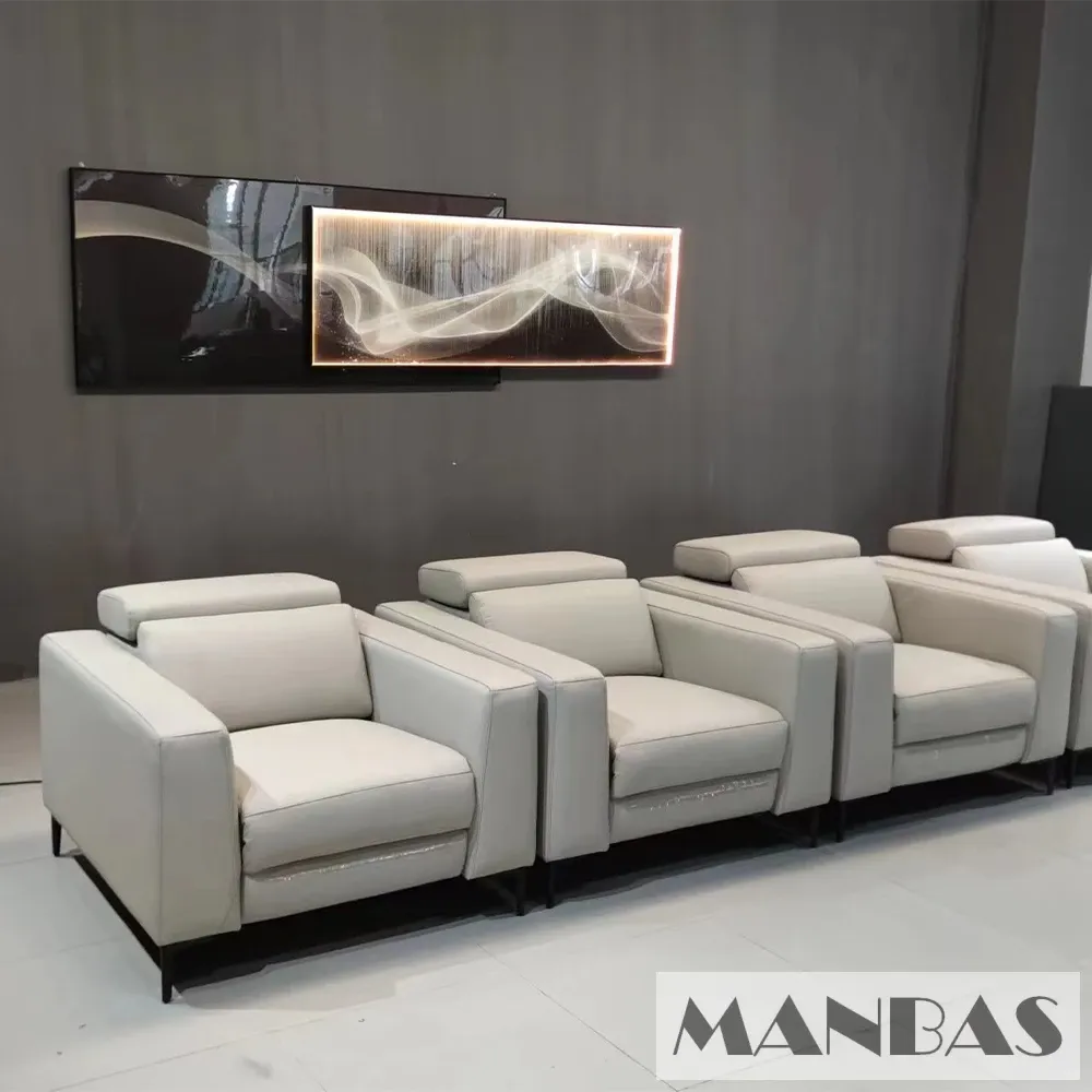Multifunction Sofa: Genuine Leather Reclining Sofa Set With Electric ...