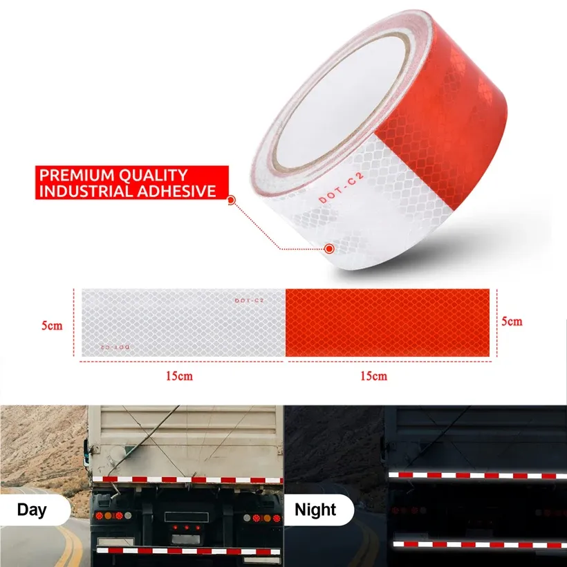 2024 DOT-C2 Reflective Safety Warning Tape, Waterproof Night Light ...