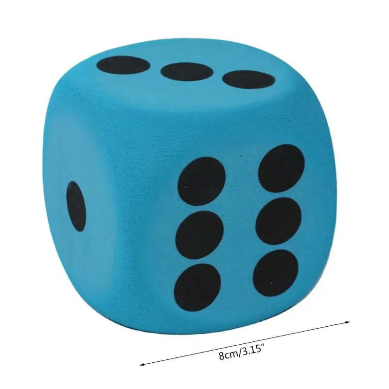 80mm EVA Foam Dice Set with Black Dots, 6-Sided Learning Aid Dice, Pack ...