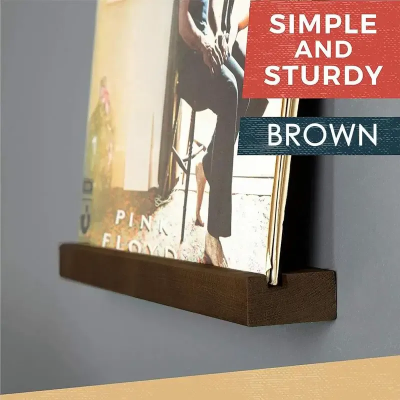 Vinyl Record Display Stand, Wall Mounted Wooden Shelf, Record Holder ...
