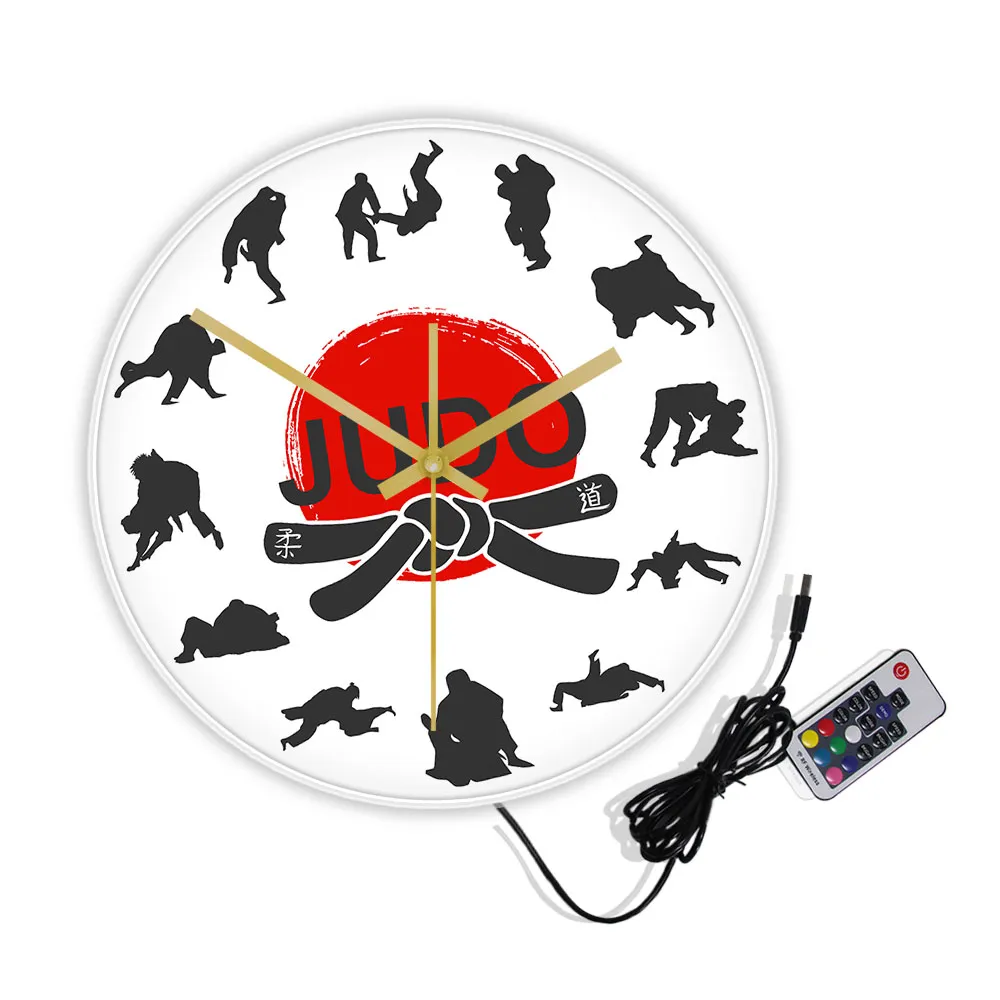 Judo & Jiu-Jitsu Wall Decor Clock - Silent, Non-Ticking - Perfect for ...